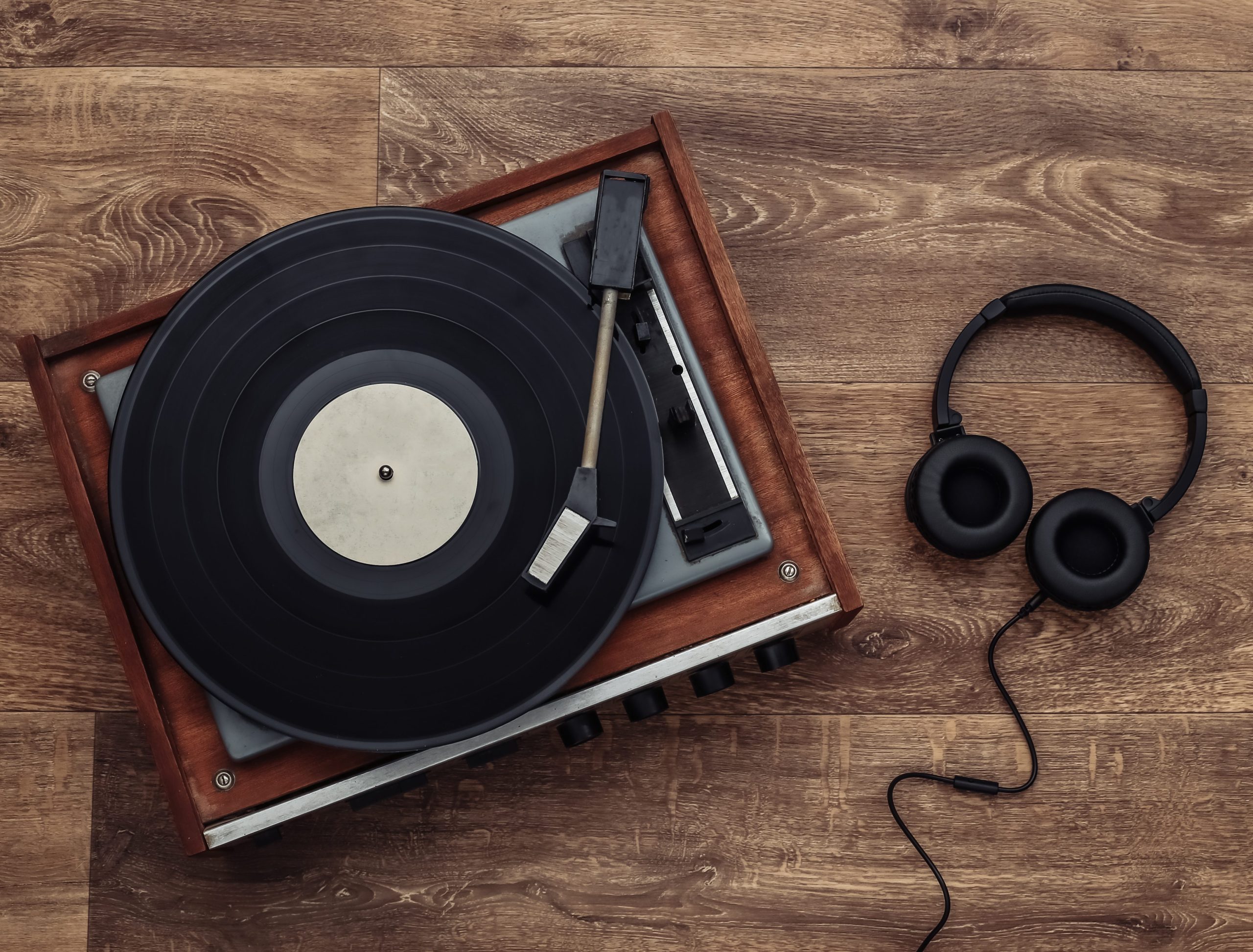 Vintage Record Player Top View